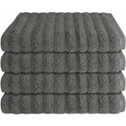 Schiesser Handt&uuml;cher &raquo;Neapel aus 100% Baumwolle mit eleganter Hoch-Tief-Optik&laquo; OEKO-TEX MADE IN GREEN Frottier, Baumwolle B/L: 50cmx100cm, 4 Stk., Frottier