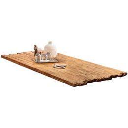Sit Tischplatte 1 Stk. tlg. mit Bruchkante an den kurzen Seiten beige Massivholz B/T/H: 200cm x 100cm x 5cm