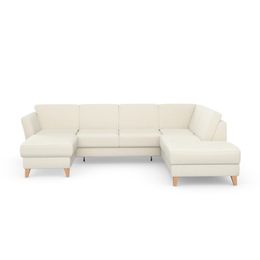 Sit & More sit&more Wohnlandschaft &raquo;Visby U-Form&laquo; wahlweise mit Schlaffunktion und Stauraum, frei im Raum stellbar beige B/H/T: 303cm x 87cm x 213cm, Struktur 