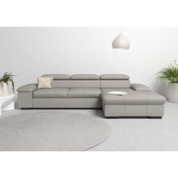 OTTO home Ecksofa &raquo;Alberto L-Form&laquo; mit Kopfteilverstellung, wahlweise mit Schlaffunktion grau Luxus-Microfaser Lederoptik (100% Polyester);Luxus-