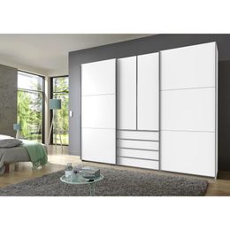 wimex Schwebet&uuml;renschrank &raquo;Magic by fresh to go&laquo; wei&szlig; B/H/T: 300cm x 236cm x 65cm, Schubladen: 4 Stk. T&uuml;ren: 4 Stk. Griffleisten chromfarben