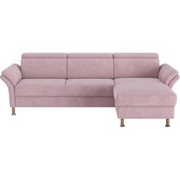 OTTO home Ecksofa &raquo;Calypso L-Form&laquo; mit motorischen Funktionen im Sofa und Recamiere rosa 100% Polyester B/H/T: 260cm x 85cm x 172cm, Struktur, 