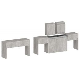 Home Affaire Sitzgruppe &raquo;Praktika&laquo; Spar-Set, Set beinhaltet 2 B&auml;nke, 2 Stk. tlg. Je Bank ausziehbar bis 290 cm grau B/H/T: 290cm x 45cm x 25cm, 