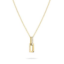 Liebeskind Berlin Damen Kette mit Anh&auml;nger &raquo;Schmuck Edelstahl Halskette The Festive Mini Link Sparkle&laquo; mit Zirkonia (synth.) gold Edelstahl, L: 45 B: 