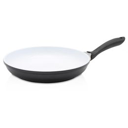 Kr&uuml;ger Bratpfanne &raquo;Aluguss Pfanne flach OSLO&laquo; Aluminiumguss 1 Stk. tlg. f&uuml;r Induktions-Kochfelder geeignet schwarz &Oslash; 28cm + H&ouml;he 5,5cm