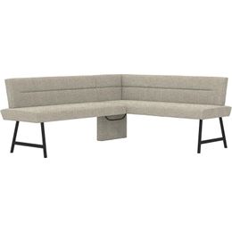 OTTO home Eckbank &raquo;Sava&laquo; mit Wellenfederung im Sitz braun 100% PES B/H/T: 211cm x 84cm, Struktur, langer Schenkel links