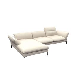 FLEXLUX Ecksofa &raquo;Salino, Funktionssofa mit Recamiere, Relaxsofa, Ecksofa&laquo; Sofa mit Arm- und Kopfteil-Verstellungen, Kaltschaum & Stahl-Wellen wei&szlig; B/H