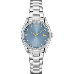 Lacoste Damen Quarzuhr &raquo;Lacoste PARISIENNE&laquo; Armbanduhr, Damenuhr, Edelstahlarmband, analog, Glassteine silber Einheitsgr&ouml;&szlig;e