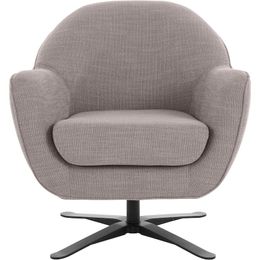 Home Affaire Drehsessel &raquo;Stavre, Loungesessel mit Drehfunktion&laquo; in moderner Optik, mit elegantem Drehfu&szlig; grau 100% Polyester Struktur, Drehfunktion, B