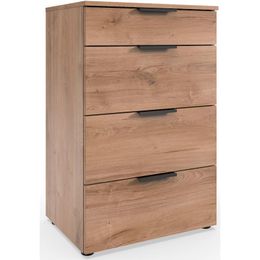 wimex Schubkastenkommode &raquo;Level by fresh to go&laquo; 4 Schubladen mit soft-close Funktion, 54cm breit, 84cm hoch braun Holzwerkstoff B/H/T: 54cm x 84cm x 41cm, 4