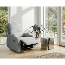 OTTO home Relaxsessel &raquo;NAPORI Cord, Kinosessel, Multimedia-Sessel&laquo; TV-Sessel mit manueller u elektrischer Relaxfunktion u. Getr&auml;nkehalter grau 100% 