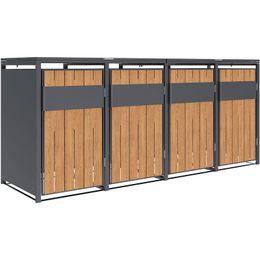 WESTMANN M&uuml;lltonnenbox &raquo;Varius 4&laquo; BxTxH: 265x80x116 cm, f&uuml;r 4x240 L M&uuml;lltonnen braun Stahl Einheitsgr&ouml;&szlig;e