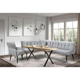 exxpo - sofa fashion Essbank &raquo;Mocca Essbank, Sitzbank&laquo; hoher Sitzkomfort, bequem und elegant, hochwertige Detailverarbeitung grau B/H/T: 260cm x 94cm 