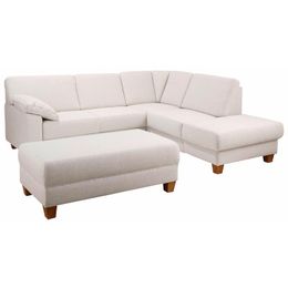 Home Affaire Ecksofa &raquo;Belfort L-Form&laquo; mit Federkern, wahlweise mit Schlaffunktion und Stauraum beige Struktur fein ( 100% Polyester);Luxus-Microfaser 
