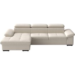 Sit & More sit&more Ecksofa &raquo;Viola, L-Form, B: 260 cm&laquo; optional Schlaffunktion,inkl Armteil- & Kopfteilverstellung beige 100% Polyester B/H/T: 260cm x 73cm x 