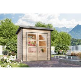 Karibu Gartenhaus &raquo;Plutino 1, in verschiedenen Farben&laquo; Massivholz ohne Fu&szlig;boden, Blechdach