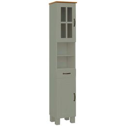 Home Affaire Hochschrank &raquo;Rodby&laquo; FSC -zertifiziertes Massivholz, Breite 33cm, H&ouml;he 180cm gr&uuml;n Massivholz salbei gr&uuml;n, B/H/T: 33cm x 180cm x 30cm, 