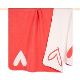 Pad Wohndecke &raquo;HEART&laquo; mit Wendefunktion, Motiv Herzen, gekettelter Zierstich, 150x200 cm rot Mischgewebe B/L: 150cm x 200cm