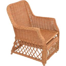 Home Affaire Rattanstuhl () Handarbeit, Ma&szlig;e (B/T/H): (67/75/91) braun B/H/T: 67cm x 91cm x 75cm