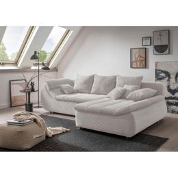 Home Affaire Ecksofa &raquo;Imola, bequem, aktuelle Steppung im Sitz, L-Form, Breite 270cm&laquo; wahlweise mit Bettfunktion silber Microfaser PRIMABELLE (100% 