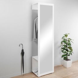 OTTO home Garderobenschrank &raquo;Paris&laquo; moderne Garderobenschrank 190cm, mit Kleiderstange und Frontspiegel wei&szlig; wei&szlig;, B/H/T: 50cm x 190cm x 35cm