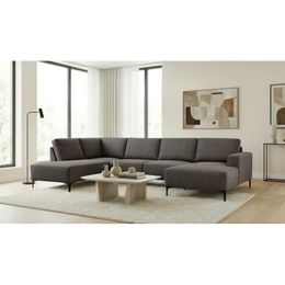 OTTO home Wohnlandschaft &raquo;Tournon U-Form, XXL Sofa, Breite 333 cm, Webstoff, Chenille&laquo; Designsofa im nordischen Stil, Wellenunterfederung, Metallf&uuml;&szlig;e 