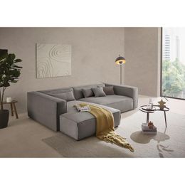 LeGer Home by Lena Gercke Ecksofa &raquo;PIARA XXL Strukturstoff, Big-Sofa, L-Form&laquo; wahlweise Ottomane rechts/links, Kedernaht, extra tiefe Sitzfl&auml;che grau 