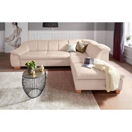 Sit & More sit&more Ecksofa &raquo;Santo L-Form&laquo; mit Federkern, wahlweise mit Schlaffunktion und Stauraum beige B/H/T: 272cm x 82cm x 206cm, Luxus-Microfaser ALTARA 