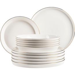 M&auml;ser M&Auml;SER Tafelservice &raquo;SITA, aus Porzellan&laquo; Teller Set, Geschirr-Set, Service gold Porzellan 12 Stk.
