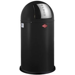 Wesco M&uuml;lleimer &raquo;Pushboy&laquo; 1 Beh&auml;lter Abfallsammler, 50 Liter schwarz Stahlblech B/H/T: 40cm x 75,5cm x 40cm, 50 l