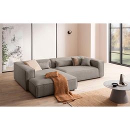 LeGer Home by Lena Gercke Ecksofa &raquo;PIARA XXL Cord, Big-Sofa, L-Form&laquo; wahlweise Ottomane rechts/links, Kedernaht, extra tiefe Sitzfl&auml;che grau 100% 