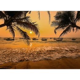 papermoon Fototapete &raquo;Sri Lanka Palm Beach&laquo; glatt bunt Vlies B/L: 4m x 2,6m, Bahnen: 8 Stk.