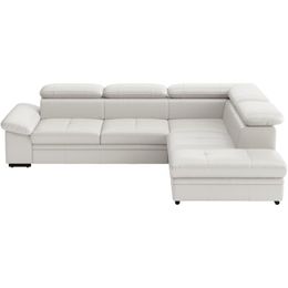 Sit & More sit&more Ecksofa &raquo;Viola, L-Form, Leder, B: 249 cm&laquo; optional mit Schlaffunktion wei&szlig; B/H/T: 249cm x 73cm x 226cm, NaturLEDER , Ottomane rechts, ohne 