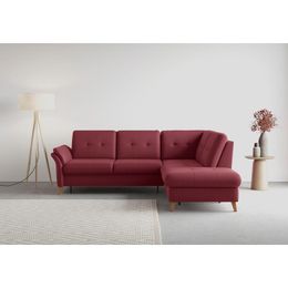 Sit & More sit&more Ecksofa &raquo;G&ouml;teborg&laquo; inkl. Sitztiefenverstellung, wahlweise mit Bettfunktion & Bettkasten rot B/H/T: 250cm x 90cm x 226cm, Luxus-Microfaser 