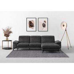 Sit & More sit&more Ecksofa &raquo;Cabana L-Form&laquo; Recamiere, wahlweise mit Sitztiefen-, Armlehnen- und Kopfteilfunktion grau 100% Polyester B/H/T: 301cm x 84cm x 195cm