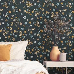 Livingwalls living walls Vliestapete &raquo;House of Turnowsky Designer Blumentapete&laquo; matt strukturiert extravagant Kunst Floral verspielt orange Vlies B/L: 0,53m x 