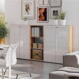 Germania B&uuml;rom&ouml;bel-Set &raquo;GW-Monteria&laquo; Set, 3 Stk. tlg. wei&szlig; Holzwerkstoff Holzwerkstoff