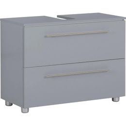 Optifit Waschbeckenunterschrank &raquo;Bern&laquo; blau Holzwerkstoff basalt, B/H/T: 80cm x 58,7cm x 34,6cm, Schubladen: 2 Stk., Komplettausf&uuml;hrung
