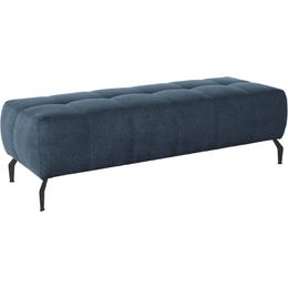 DOMO collection Hocker &raquo;Trento, mit Kufenfu&szlig; oder Einzelfu&szlig;&laquo; Fu&szlig;h&ouml;he passend f&uuml;r g&auml;ngige Saugroboter! blau 100% Polyester;Struktur fein (100% 