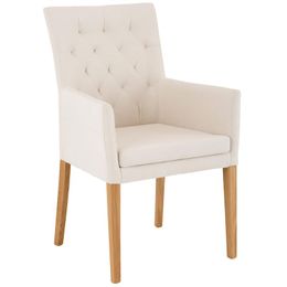 Home Affaire Esszimmerstuhl &raquo;Colorado&laquo; () mit Massivholzgestell beige Holzwerkstoff B/H/T: 60cm x 94,5cm x 60cm, Luxus-Microfaser, Beine Eiche