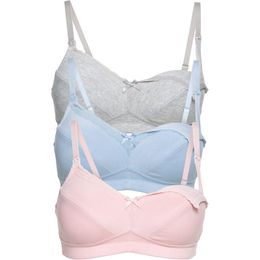 bonprix Damen bonprix Still-BH Packung, 3 tlg. im praktischen 3er Pack, mit Clip-Verschl&uuml;ssen, aus Baumwollqualit&auml;t bunt 105, Cup C