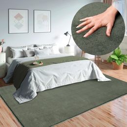 MERINOS Teppich &raquo;Loft 37, Kunstfellteppich&laquo; rechteckig 16 mm H&ouml;he weich und kuschelig, Fell Haptik, Anti-Rutsch-Unterseite gr&uuml;n Polyester B : 240cm 1 