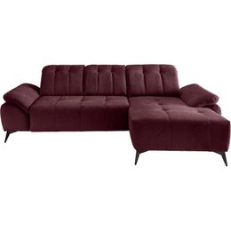 Home Affaire Ecksofa &raquo;Lazio modern und bequem, schmale Armlehnen, tolle Detailverarbeitung&laquo; rot 100% Polyester B/H/T: 280cm, Microfaser, Recamiere 