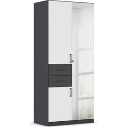 Rauch Dreht&uuml;renschrank &raquo;Maika&laquo; mit Spiegel, 2 Schubladen, in verschiedenen Breiten, H&ouml;hen und Farben grau Holzwerkstoff B/H/T: 91cm x 210cm x 54cm