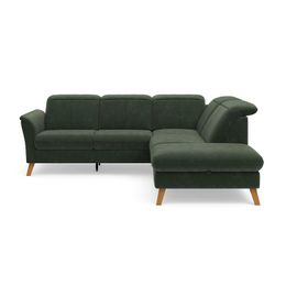 Sit & More sit&more Ecksofa &raquo;Romero L-Form&laquo; wahlweise mit oder ohne TV-Funktion, Schlaffunktion, Bettkasten gr&uuml;n 90% Polyester 10%Polyamid B/H/T: 250cm x 91cm x 