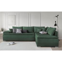 Home Affaire Ecksofa &raquo;Night & Day L-Form, B: 324 cm, Dauer-Schlaffunktion und Armlehne&laquo; Schlaffunktion & Bettkasten, Boxspringbett 180x200 cm gr&uuml;n 