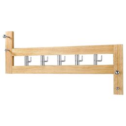 HOFMANN LIVING AND MORE Garderobenpaneel in verschiedenen Farben mit 5 Haken beige Massivholz B/H/T: 60cm x 36cm x 8cm