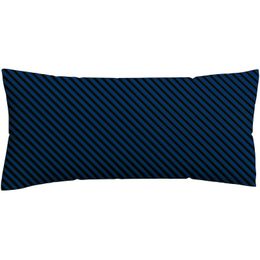 Schlafgut Kissenbezug &raquo;Premium Kissenbezug Woven Fade Satin (1 St)&laquo; Ton-in-Ton Rei&szlig;verschluss, Fadendichte von 300tc, Streifen, OEKO Tex blau Mako-Satin, 