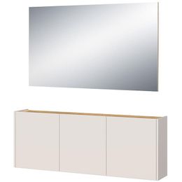 Germania Garderoben-Set &raquo;GW-Libbiano&laquo; 2 Stk. tlg. beige Holzwerkstoff B/H/T: 136cmcm x 200cmcm x 25cmcm, ohne Garderobenpaneel, H&ouml;he Schrank 52cm