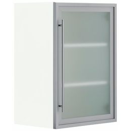Optifit Glash&auml;ngeschrank, Breite 50 cm grau wei&szlig;, B/H/T: 50cm x 70,4cm x 35,2cm, T&uuml;ren: 1 Stk.